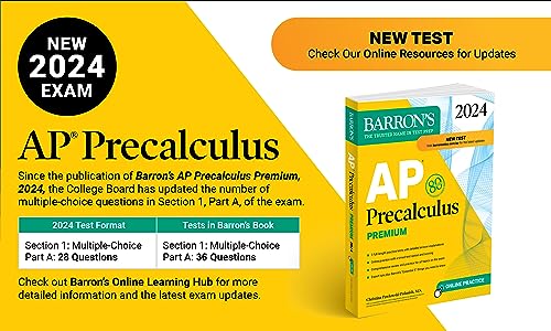 AP Precalculus Premium, 2024: 3 Practice Tests + Comprehensive Review ...