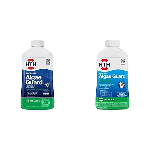HTH 67089 Swimming Pool Care Algae Guard Ultra (32 fl oz) and HTH 67084 ...