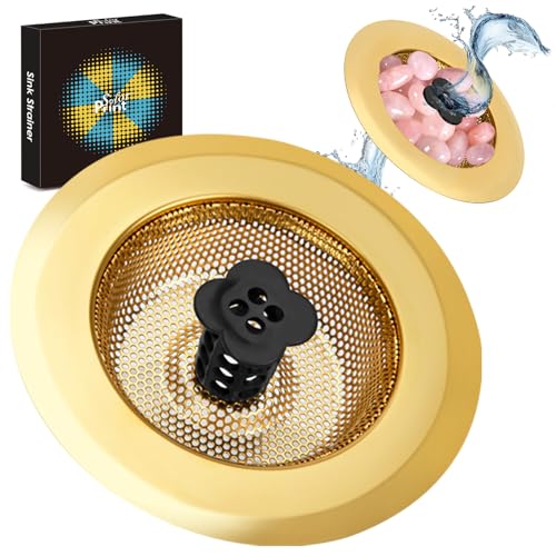 Solorprint Gold Kitchen Sink Strainer, Upgrade Mesh Sink Drain Basket ...