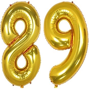 Amazon.com: 40inch Gold Foil 89 Helium Jumbo Digital Number Balloons ...