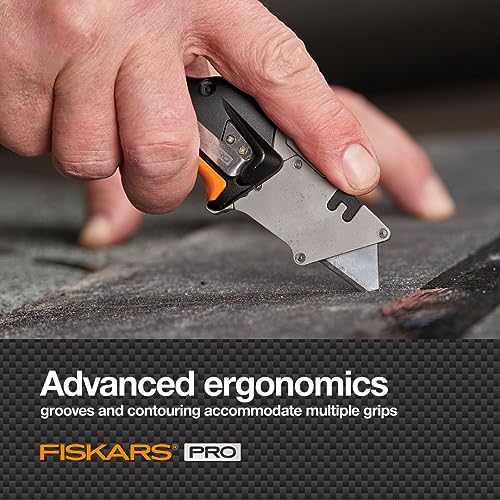 Fiskars Pro Retractable Folding Utility Knife - Box Cutter with ...
