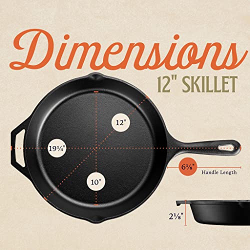 Legend Cookware | Cast Iron Skillet with Lid | Large 12” Frying Pan ...
