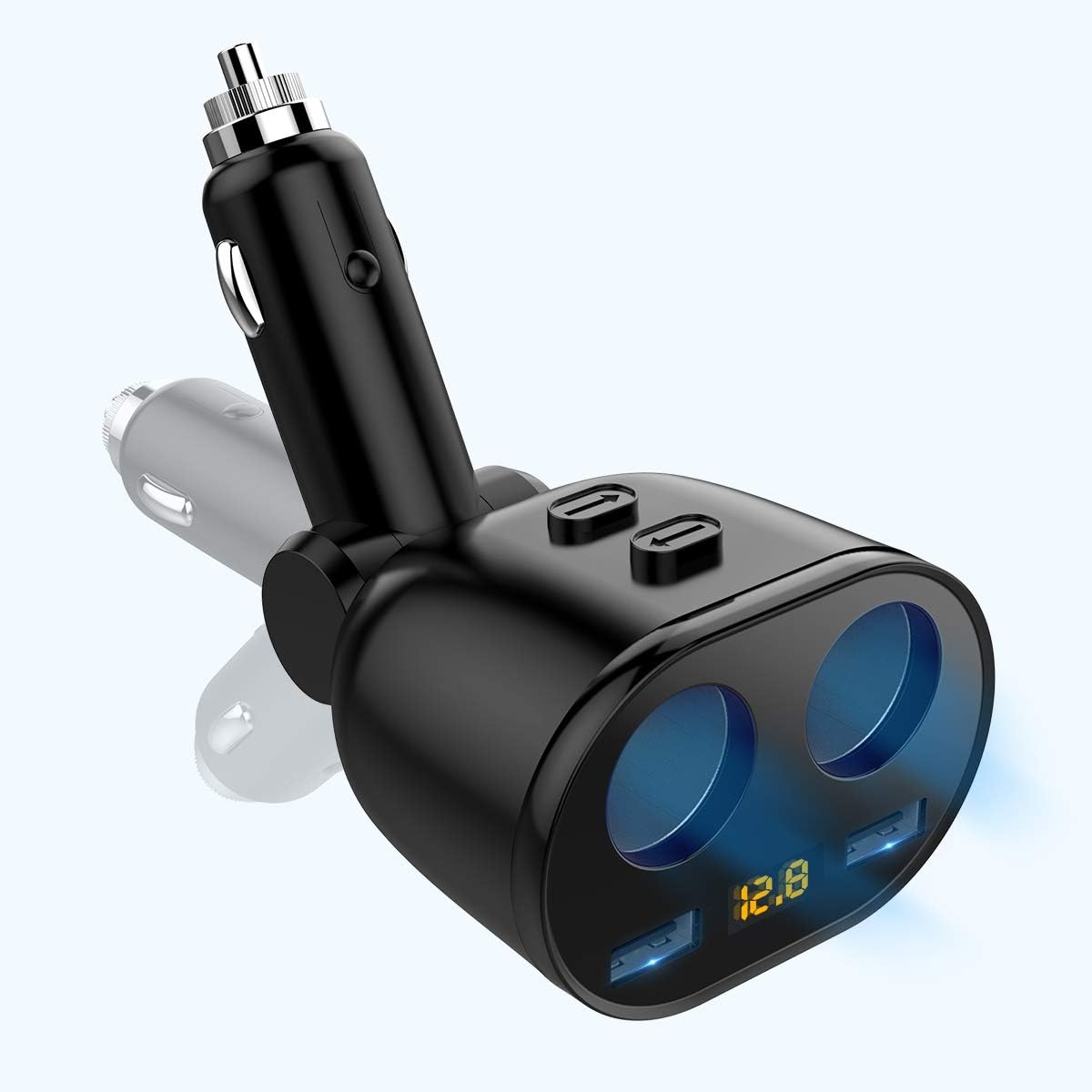 Dual USB Car Charger Cigarette Lighter Splitter, USB Power Socket ...