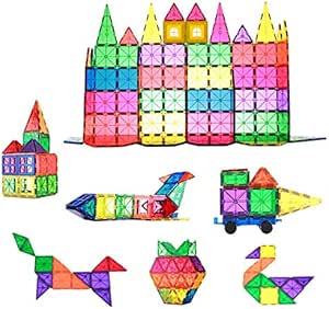 Amazon.com: Magnetic Building Tiles, 48pcs Colorful 3D Transparent ...