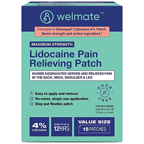 WELMATE | 4% Lidocaine Numbing Patch | Maximum Strength | for Aches ...