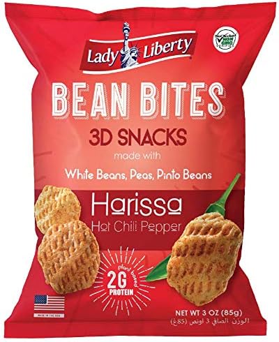 Lady Liberty Bean Bites Harissa Non-GMO Plant-Based Protein, 85 gm ...