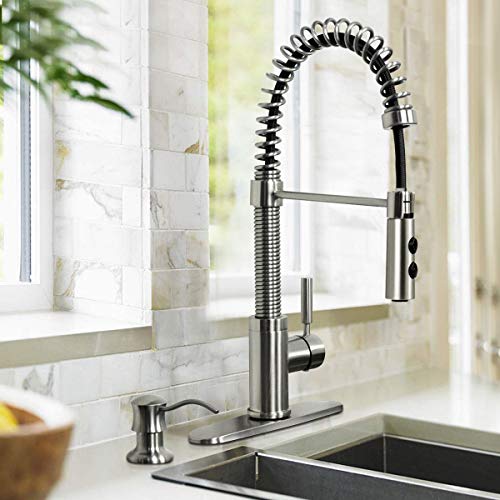 PHASAT Commercial Kitchen Faucet Brass High Arc Tall Modern Single ...