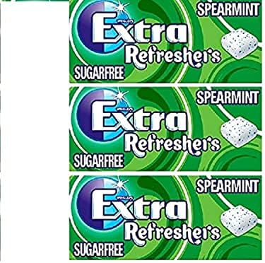 Extra Refreshers Spearmint Chewing Gum Box 7 square x 24 pcs- Pack of 1 ...