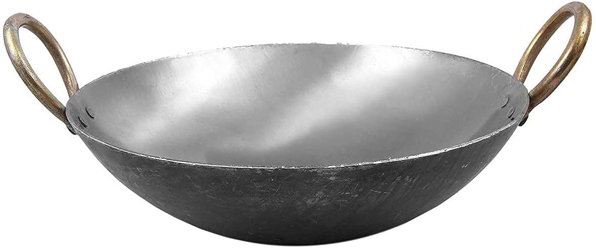 Buy Flybuy Traditional Iron Kadhai | Deep Bottom Kadai | Fry Pan ...