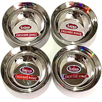 Amazon.com: Stainless Steel Vati, Bowl, Katori, Vadki (L Dia: 3.75 ...