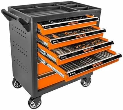 WOKIN Trolley Kit 7 Drawer Complete 163 Pieces - Orange and Black price ...