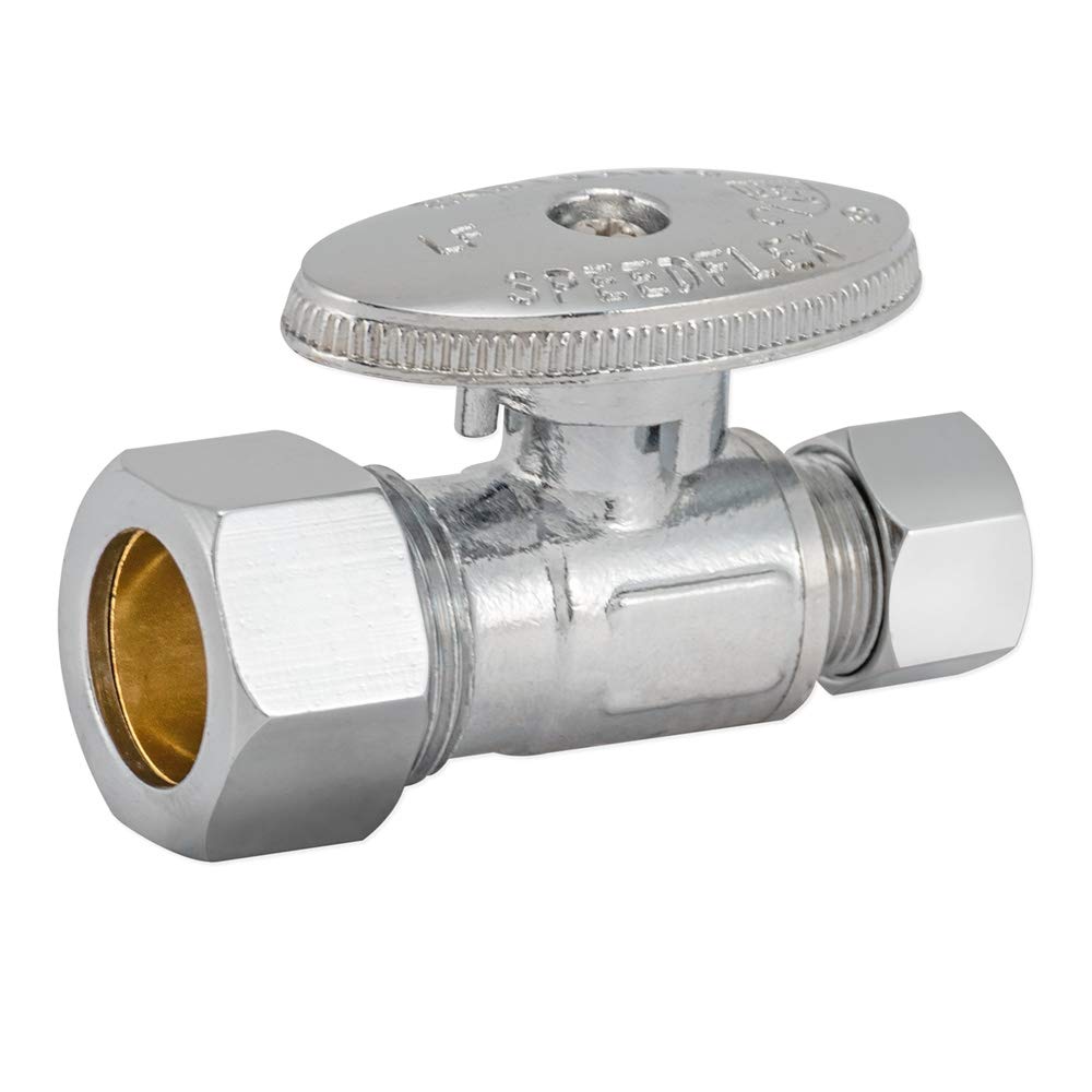 Eastman Quarter-Turn Straight Stop Valve with Brass Ball Mechanism, 5/8 ...