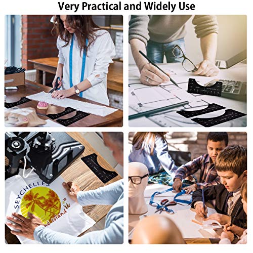 T-Shirt Alignment Ruler, 4Pcs Craft Ruler with Guide Tool for Making ...