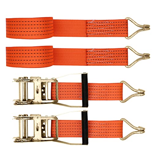 Lashing Straps, 2 Pack 2" x15FT Ratchet Strap Tie Down Straps Up to ...