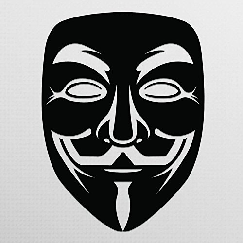 Buy Anonymous Mask Black Vinyl Decal | Anonymous Stickers V for ...