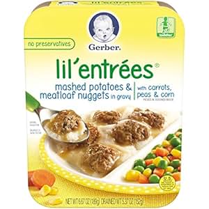 Gerber Graduates Lil' Entrees, Mashed Potatoes & Meatloaf Nuggets in ...