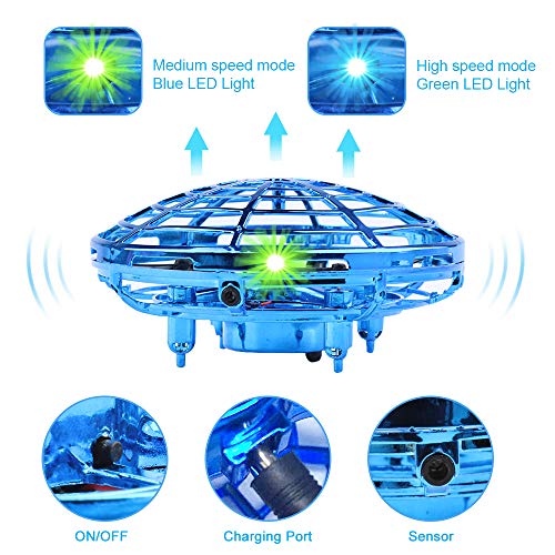 HAUEA Flying Toys Drones 2 Speed Hand Operated Drone for Kids Adults ...