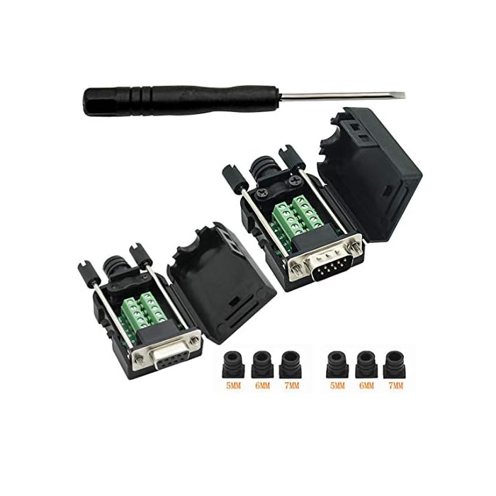 YIOVVOM DB9 Breakout Connector to Wiring Terminal RS232 D-SUB Female Serial Port Breakout Board ...
