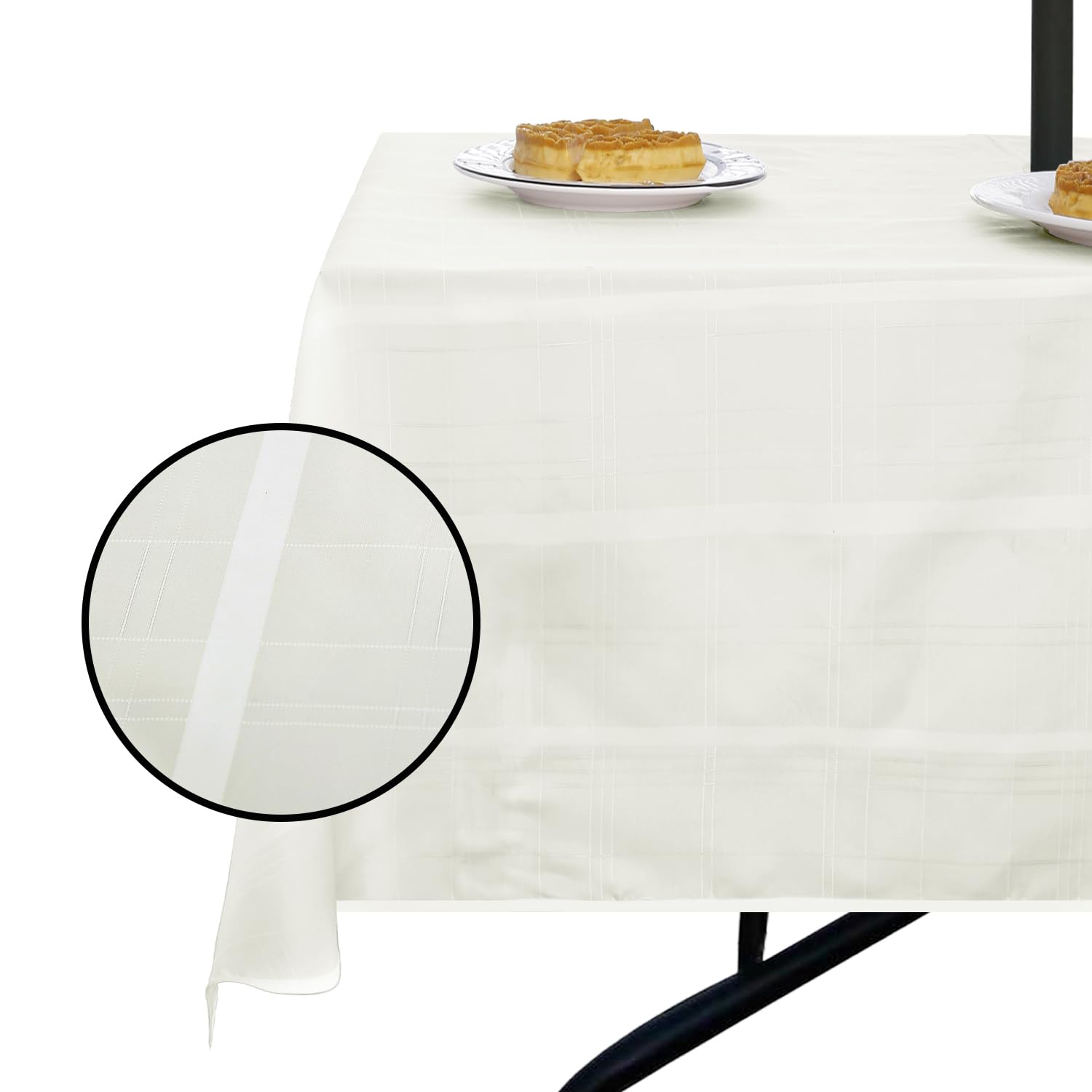 SpaceDresser Jacquard Square Outdoor Tablecloth with Umbrella Hole ...
