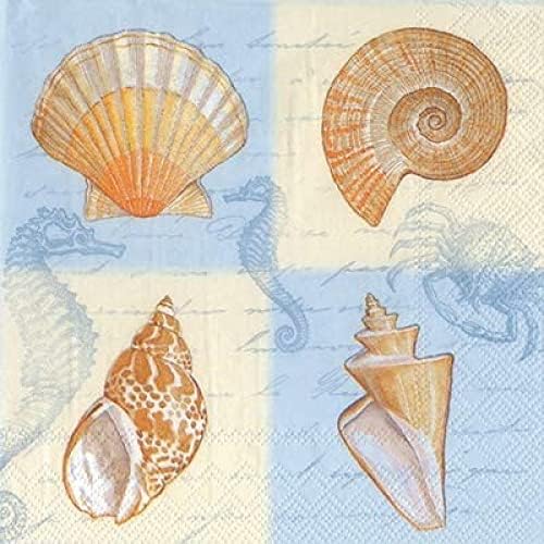 Shell Themed Party Napkins - 40 Count | 2 Packs of 20CT Beverage ...