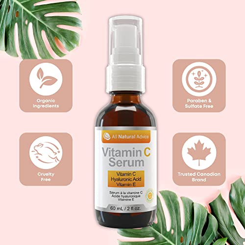 20% Vitamin C Serum For Face - All Natural Advice, with Hyaluronic Acid & Vitamin E – Facial ...