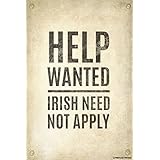 Amazon.com: Help Wanted Irish Need Not Apply Vintage Sign Irish Pub ...