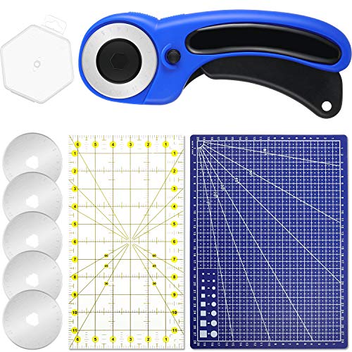 Rotary Cutter Quilting Kit Rotary Fabric Cutter with Safety Lock 5 ...