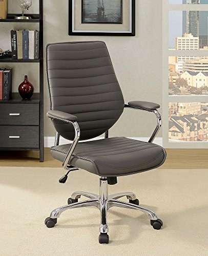Altamont Gray Leatherette/Metal Office Chair by Furniture of - Want It All