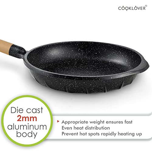 COOKLOVER Nonstick Frying Pan 100% PFOA Free Cookware Induction Skillet Stir Fry Pan 11 inch ...