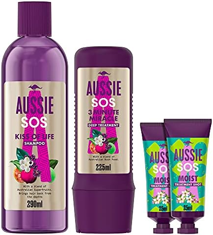 Aussie Hair Care Sos Bundle For Dry And Damaged Hair: Shampoo 290Ml ...