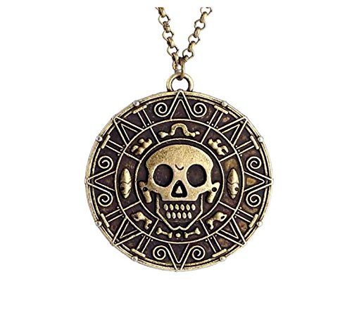 Buy Pirates of The Caribbean Curse of Black Pearl Gold Coin Necklace ...