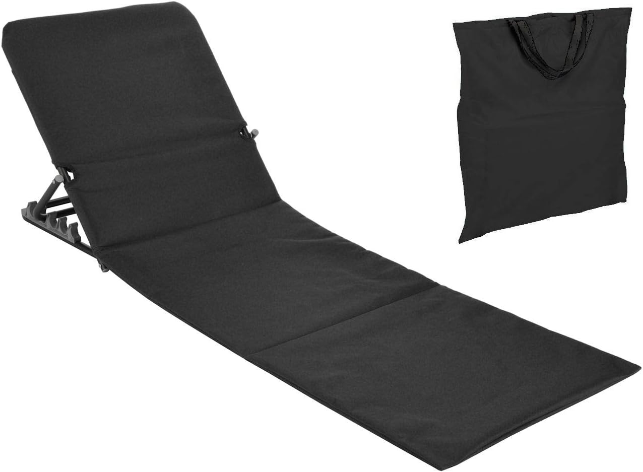 Amazon.de: Spetebo Strandmatte faltbar mit Rückenlehne - schwarz ...
