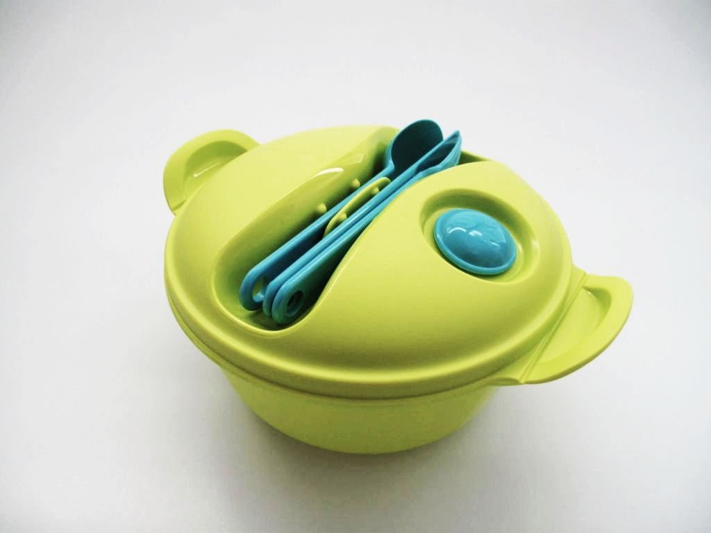TUPPERWARE Hot Food on the Go 1,5 L Bowl + Cutlery Spoon, Fork, Knife ...