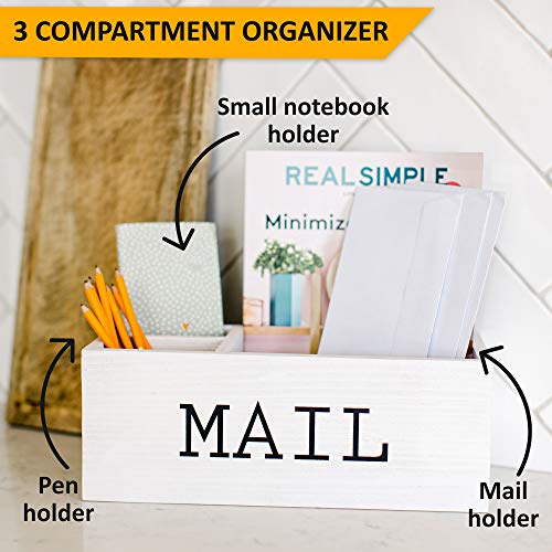 Mail Holder for countertop- Decorative Rustic Mail Organizer countertop ...