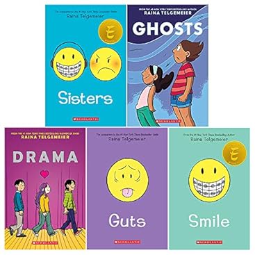 Raina Telgemeier Collection 5 Books Set (Sisters, Drama, Smile, Ghosts ...
