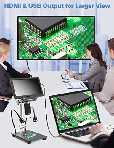 Dcorn 7" HDMI LCD Digital Microscope, 1200X Coin Microscope for Adults ...