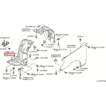 Amazon.com: Infiniti Genuine Front Fender & Fitting Clip 63848-35F00 ...