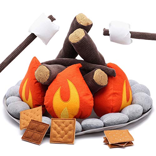 HUNIIHOME Pretend Campfire for Kids - Sensory Play Camping Toy Set with ...