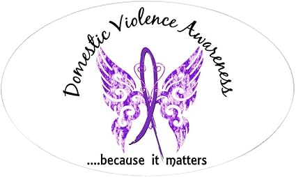Amazon.com: CafePress Domestic Violence Butterfly 6.1 Oval Bumper ...