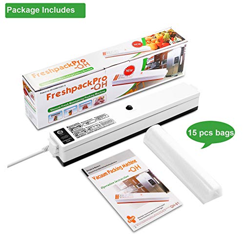 Goscien Food Vacuum Sealer Machine, One-Button Sealer Sealing System for Dry & Moist Food ...