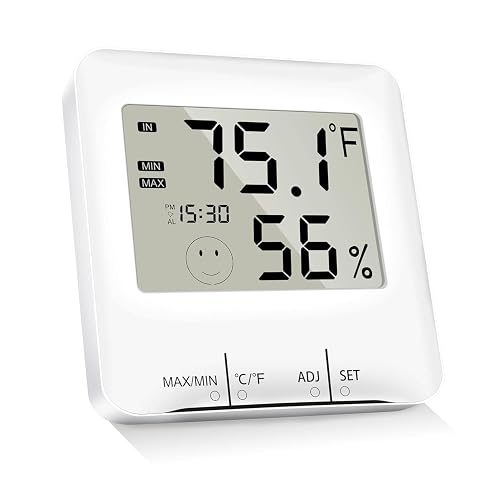 NICE-POWER Room Thermometer Digital Hygrometer Humidity Meter with Max ...