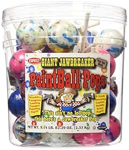 Amazon.com : Espeez Candy Paintball Pops Giant Jawbreaker Lollipops 36 ...