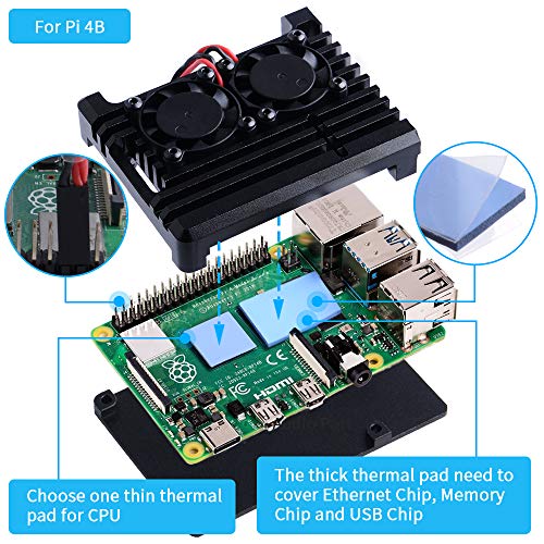 GeeekPi Raspberry Pi 4B Armor Case, Raspberry Pi Aluminum Alloy Case ...