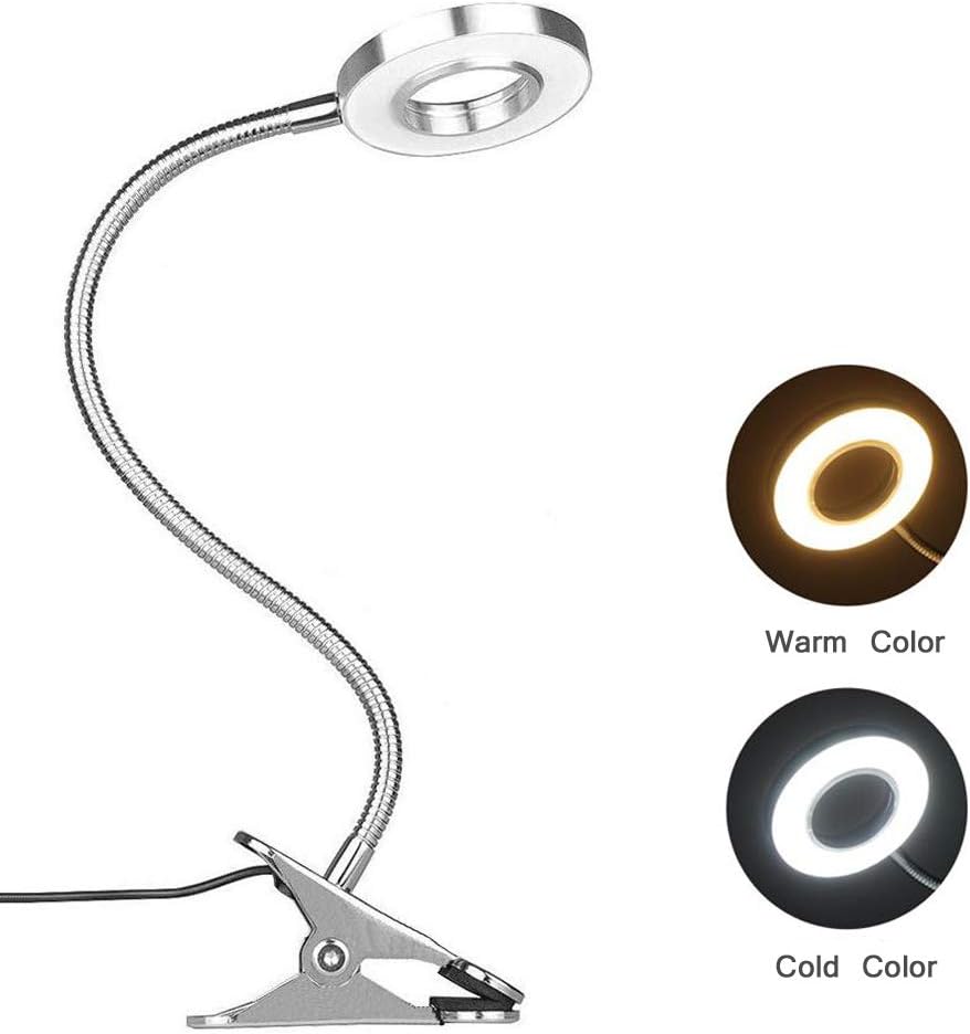 Ubling 7W LED Clip on Reading Light Clamp Book Light Table Desk Lamp ...