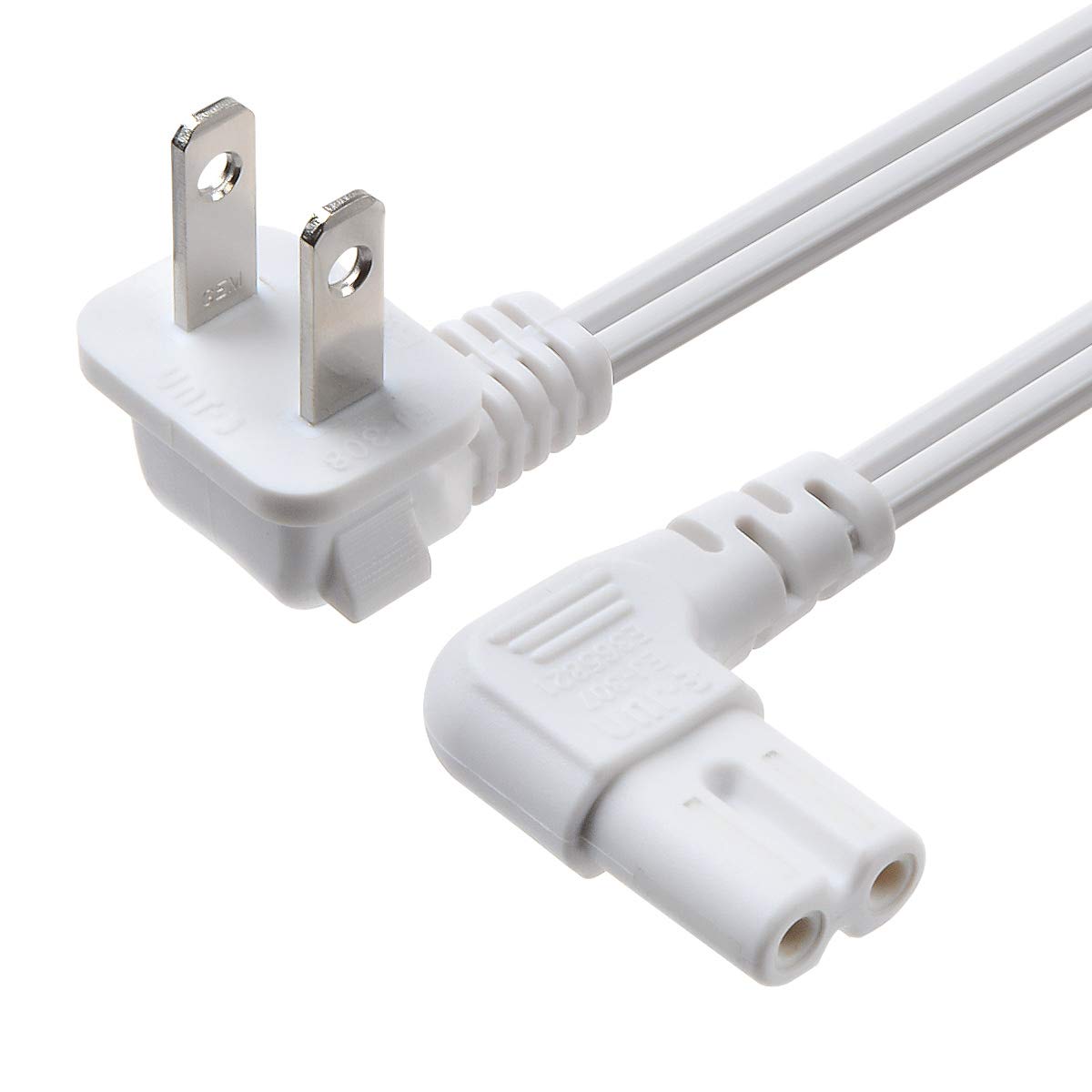 Amazon.com: Universal 2 Prong Angled Power Cord - NEMA 1-15P to IEC320 ...