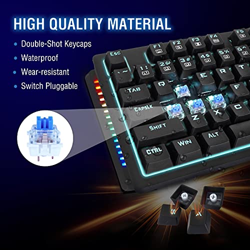E-YOOSO Mechanical Keyboard Wired Gaming Keyboard with Blue Switches ...