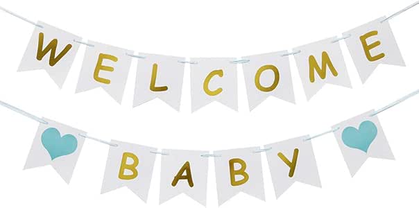 Cartel de bienvenida para bebé con letras brillantes para baby shower ...