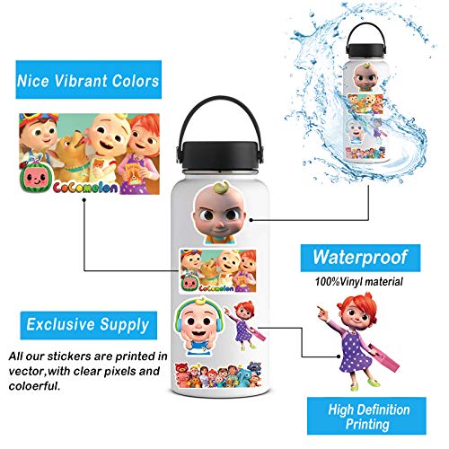 Cocomelon Stickers 100Pcs Little Baby Cocomelon Waterproof Vinyl ...