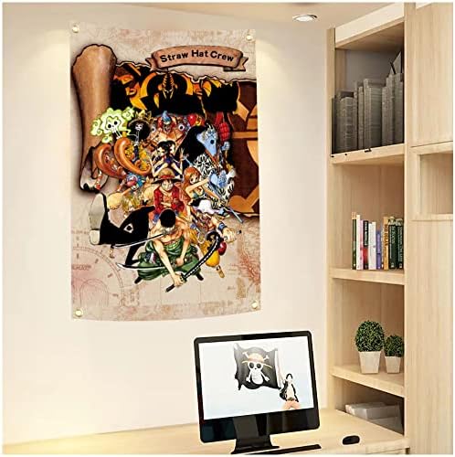 Luffy Anime Flag 10 People Straw Hat Crew Flag Banner,5x3ft Anime ...