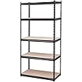 Amazon.com: King’s Rack 5-Tier Metal Boltless Storage Shelving in Black ...
